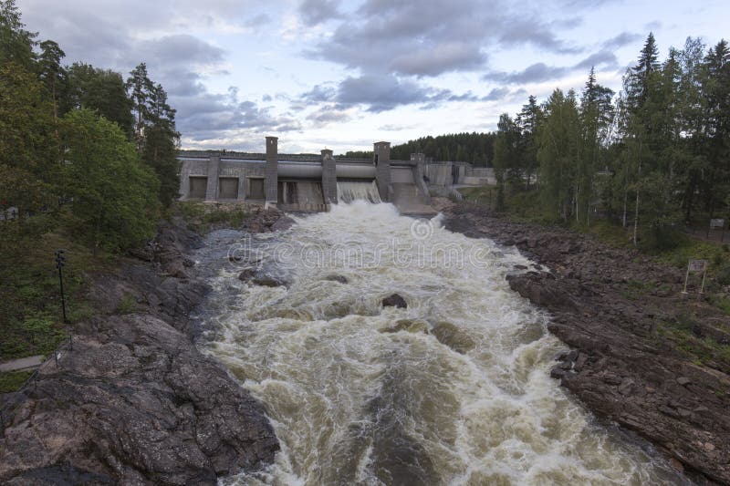 View of Dam Opening at Imatra Rapids Editorial Photo - Image of station ...