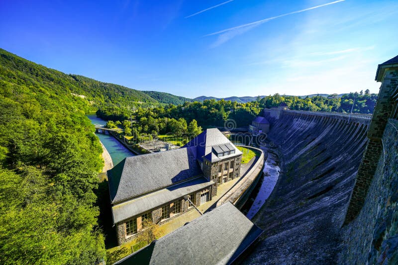 View of the Dam Wall at Edersee. Stock Photo - Image of undefined ...