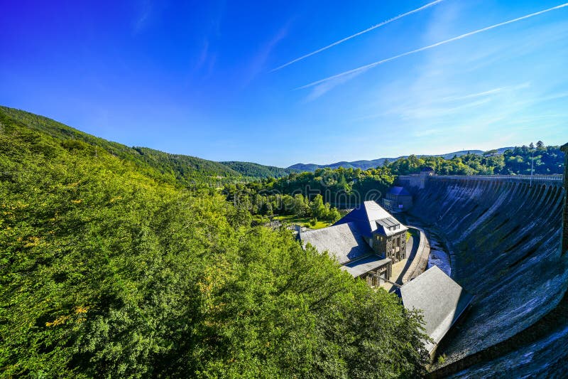 View of the Dam Wall at Edersee. Stock Image - Image of view, undefined ...