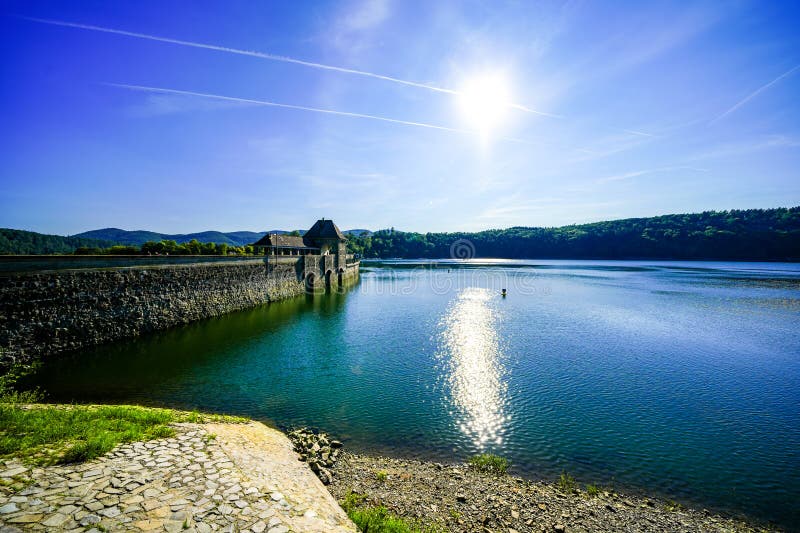 View of the Dam Wall at Edersee. Stock Photo - Image of nature, valley ...