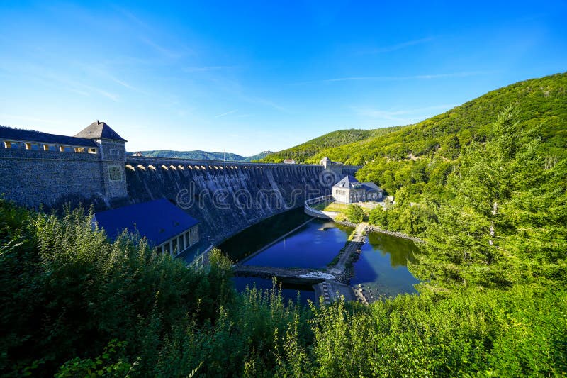View of the Dam Wall at Edersee. Stock Image - Image of view, edertal ...