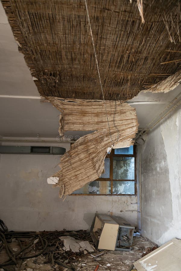 Collapsed ceiling in house stock photo. Image of fascination - 88195056