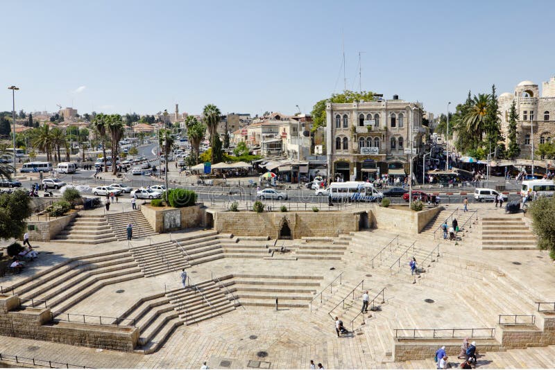 View from the Damascus Gate To the Square and Jerusalem Editorial Stock ...