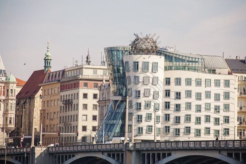 View on Dancing house editorial photography. Image of prague - 72434537