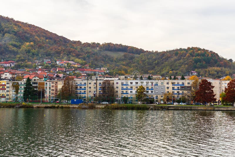 View of Danube River and Orsova City, Waterfront View. Orsova, Romania ...