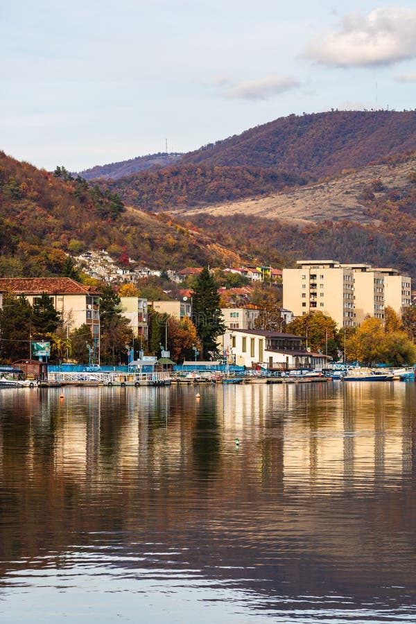 View of Danube River and Orsova City, Waterfront View. Orsova, Romania ...