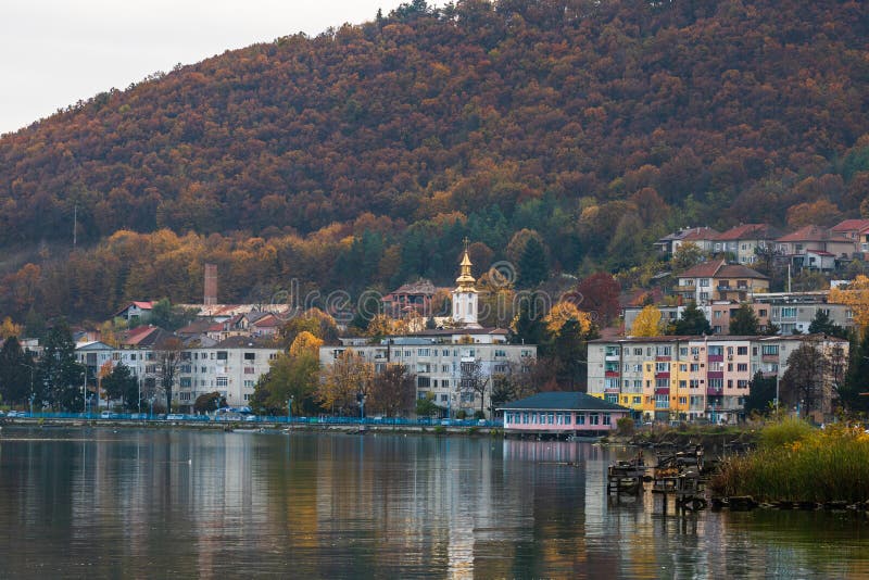 View of Danube River and Orsova City, Waterfront View. Orsova, Romania ...