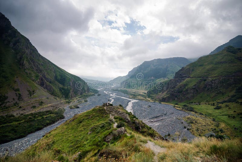 Darial Gorge, Georgian Military Road, Georgia Stock Image - Image of ...