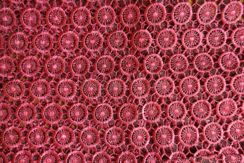 View of Dark Red Lace Fabric from Above Stock Photo - Image of eyelets ...