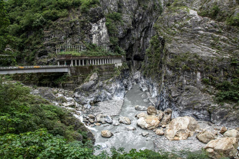 View of Dark River in Taroko National Park after Rain Storm in Taiwan ...