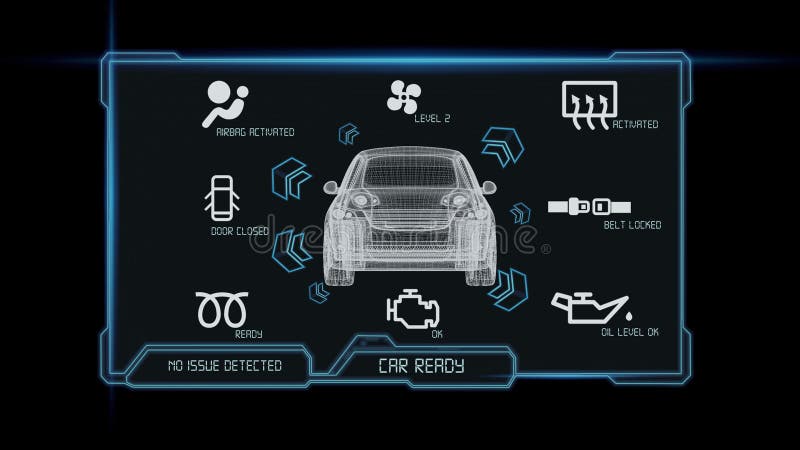 Dashboard Smartcar Interface on a Background 3d Rendering Stock ...