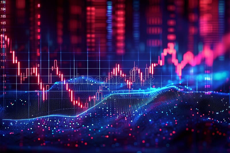 View Data Visualization Stock Chart with Striking Red and Blue Hues ...