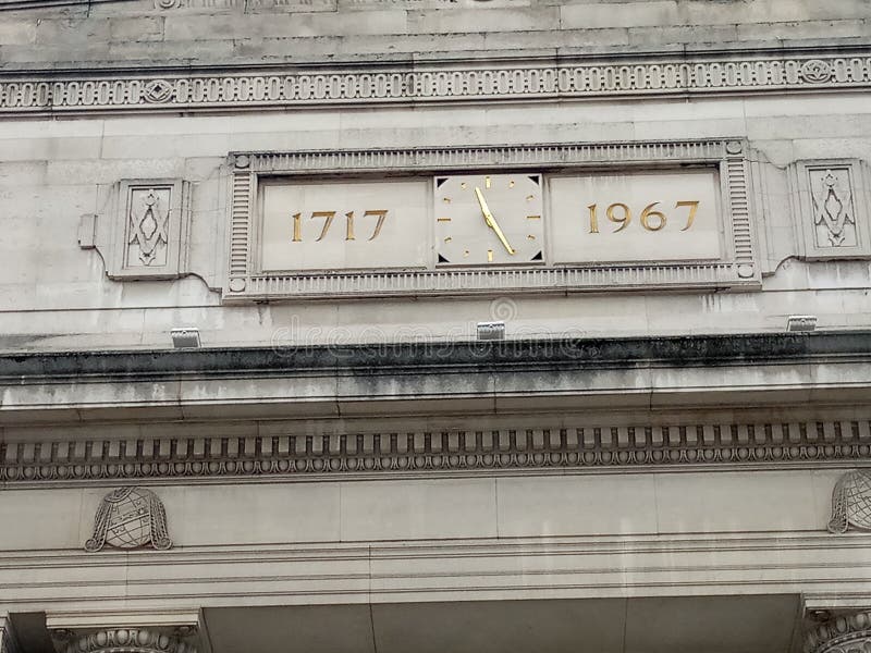 View of Dates Written on an Old Building Stock Photo - Image of view ...