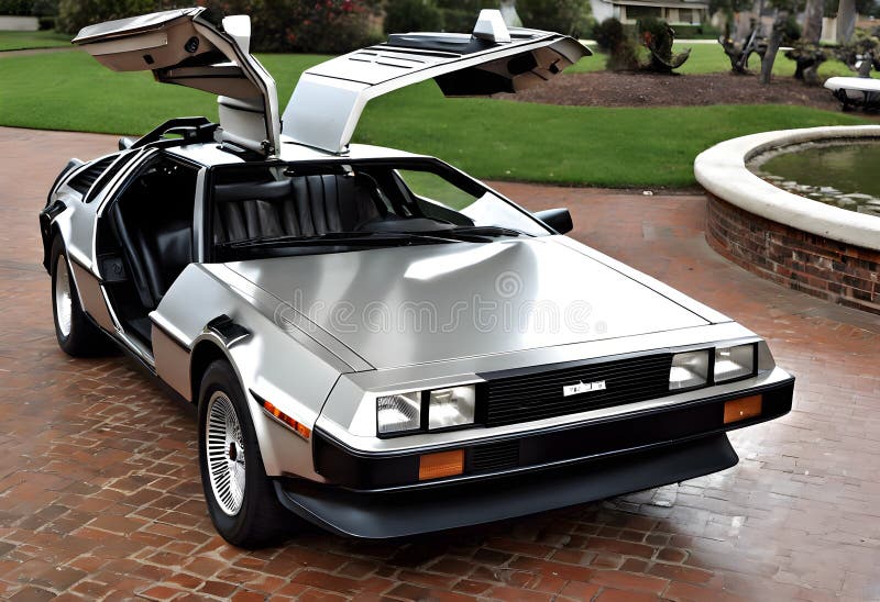 A view of a De Lorean car stock illustration. Illustration of capri ...