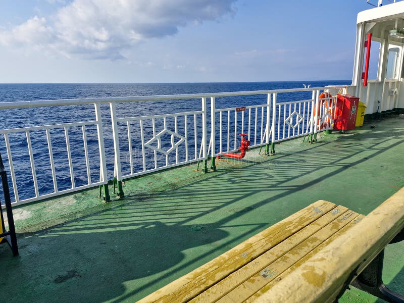 View of Deck of Ferry Ship. Stock Photo - Image of tourism, water ...
