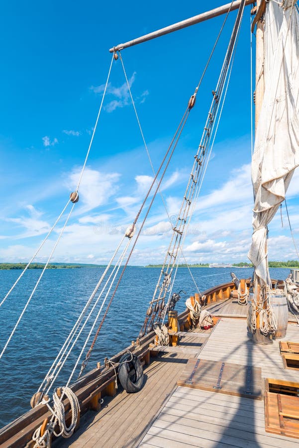 View from the Deck of a Small Sailing Ship Stock Photo - Image of boat ...