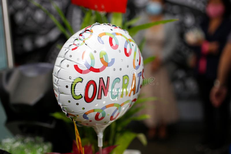 Congrats balloon stock image. Image of flowers, round - 281903613