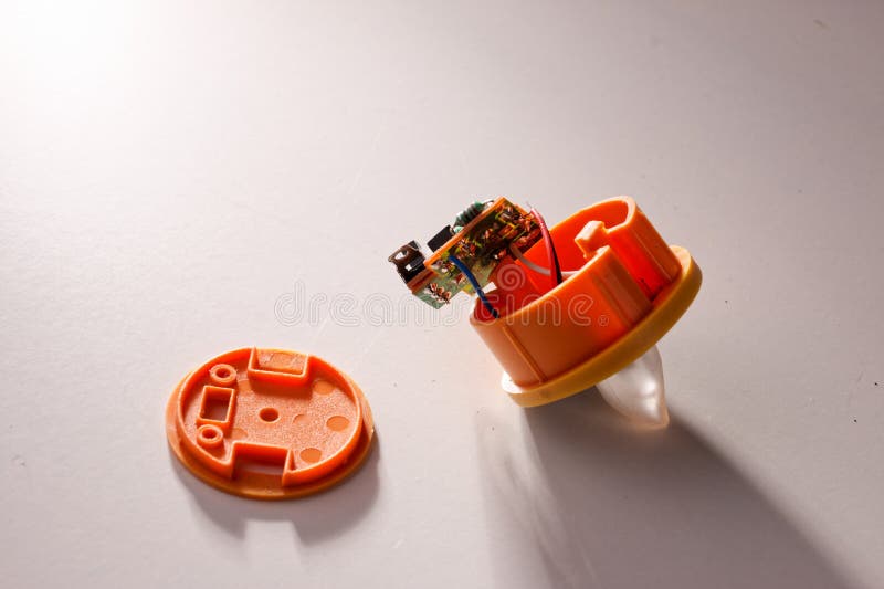 View of a Defective Electronic Lamp with Opened Case Stock Photo ...