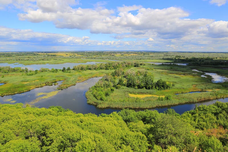 View on Delta River from Hill Stock Image - Image of beautiful, coyote ...