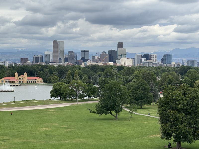 View of Denver Skyline, from Denver Museum of Nature and Science, in ...