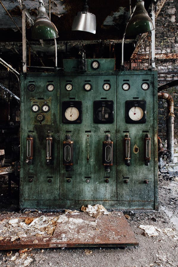Derelict Control Panel - Abandoned Old Crow Distillery - Kentucky Stock ...