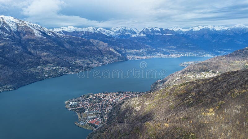 View of Dervio Peninsula on Lake Como Stock Photo - Image of blue ...
