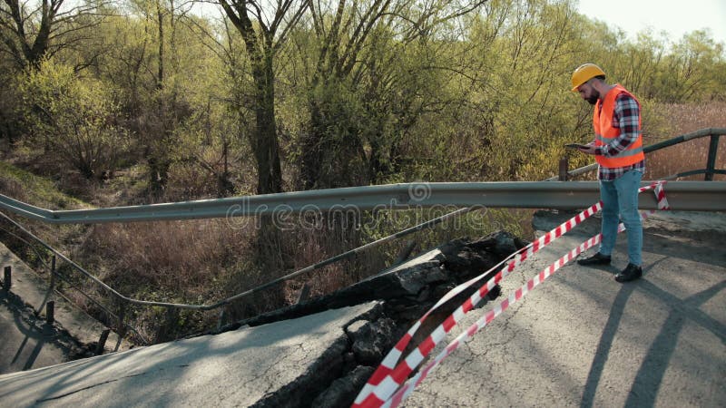 View of the Destroyed Road Bridge As Consequences a Natural Disaster ...