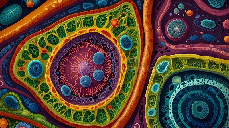 Detailed Cross-section of a Plant Cell Stock Illustration ...