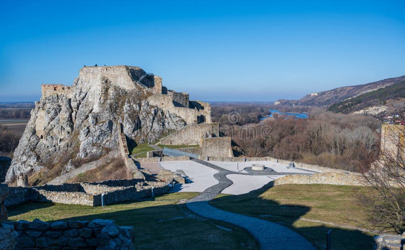 View of Devin Castle in Bratislava Stock Photo - Image of monument ...