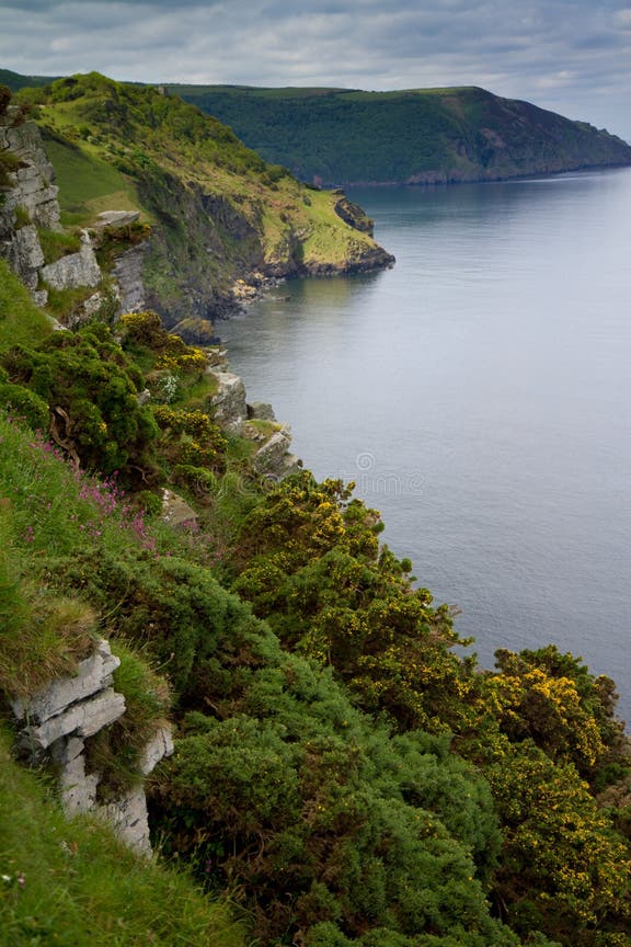 View of Devon Coastline Near Lynton & Lynmouth Stock Photo - Image of ...