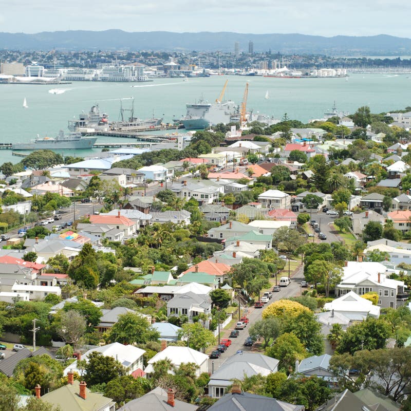 View of Devonport Suburbs in Auckland Stock Photo - Image of horizon ...