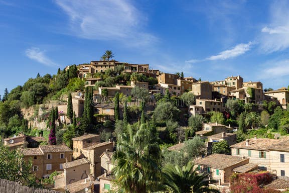 View of Deya Town in Mallorca Island Spain Stock Image - Image of ...
