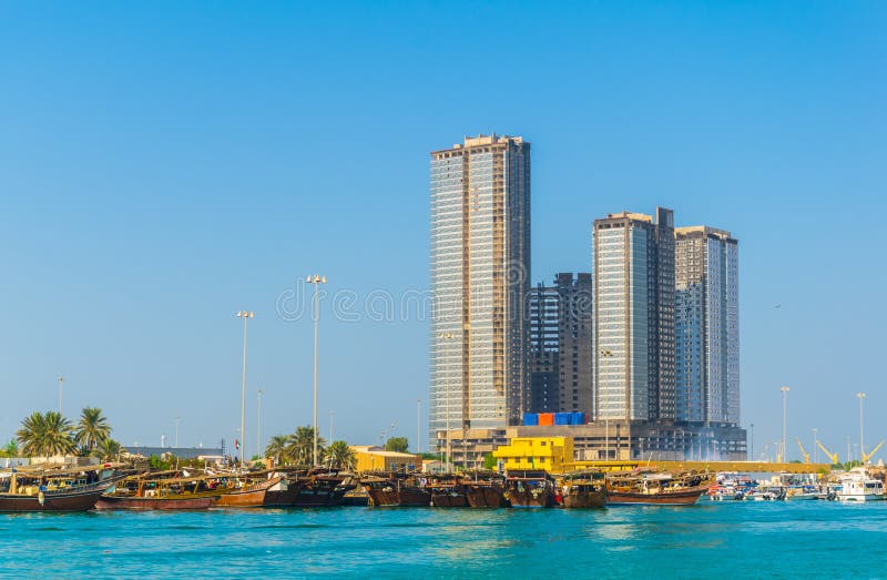 View of a Dhow Port in Abu Dhabi, UAE...IMAGE Stock Image - Image of ...