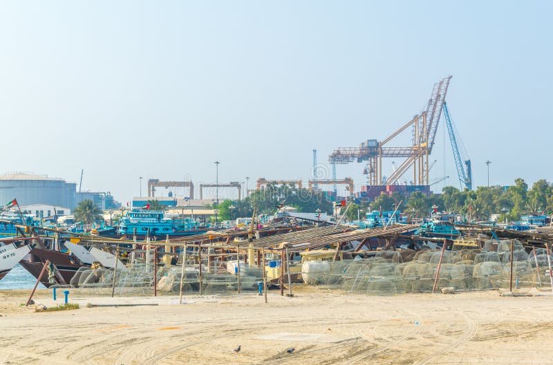 Port Khalid. stock image. Image of equipment, crane, city - 17886291