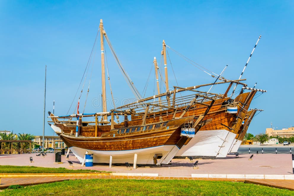 View of a Dhow Ship in Front of the Naval Museum in Kuwait....IMAGE ...