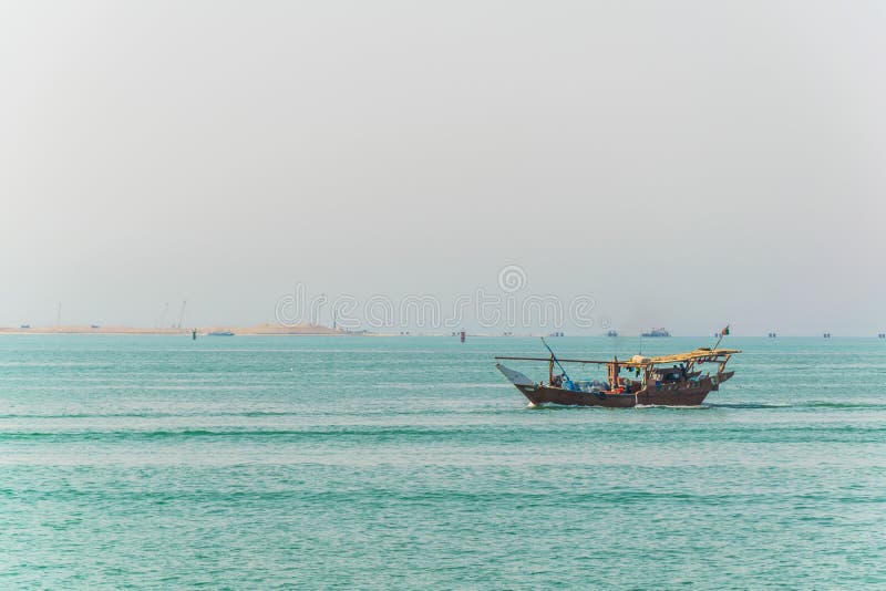 View of a Dhow Ship on an Open Sea in Kuwait....IMAGE Editorial Photo ...