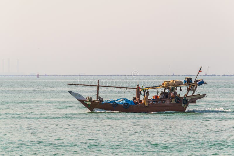 View of a Dhow Ship on an Open Sea in Kuwait....IMAGE Editorial Stock ...