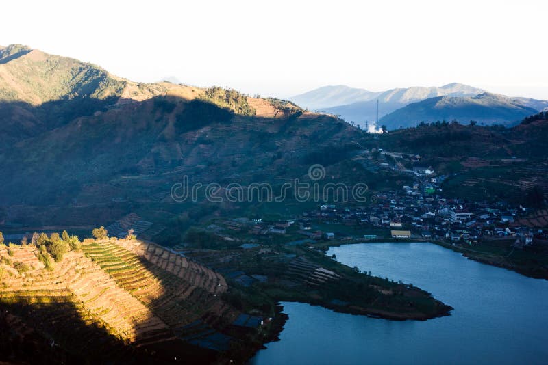 View of Dieng stock photo. Image of hill, hiker, landscape - 83943682