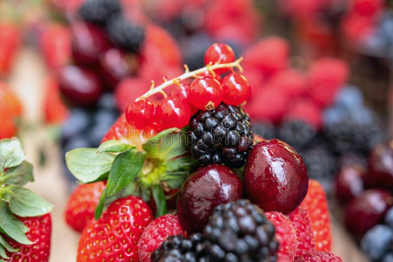 View of Different Sweet Fruits on Market Stock Image - Image of nature ...