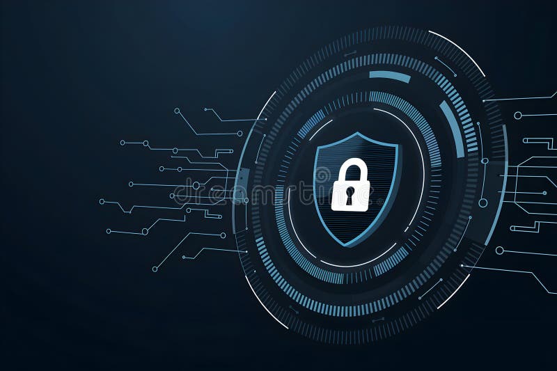 Concentric Circles with Shield Icon, Representing Digital Security ...