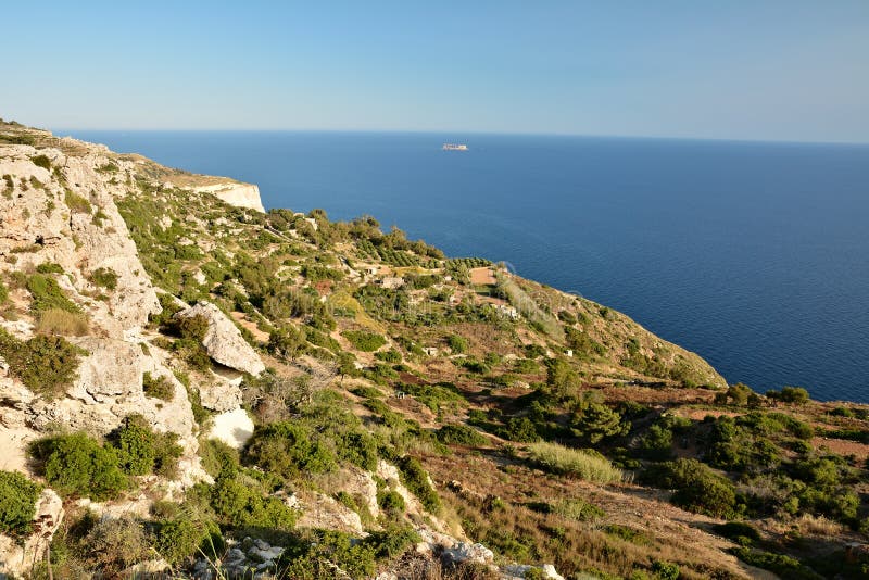 View from Dingli Cliffs on Malta Stock Photo - Image of dramatic ...
