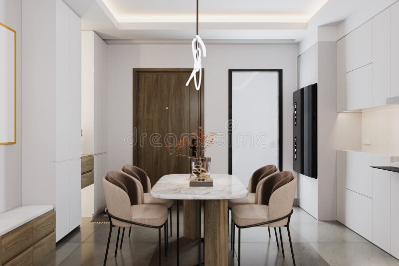 A View of Dining, Exclusive Set-up in the Dining Place, 3D Rendering ...