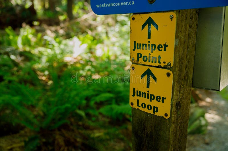 View of a Directional Sign Pointing Towards Juniper Point Inside ...