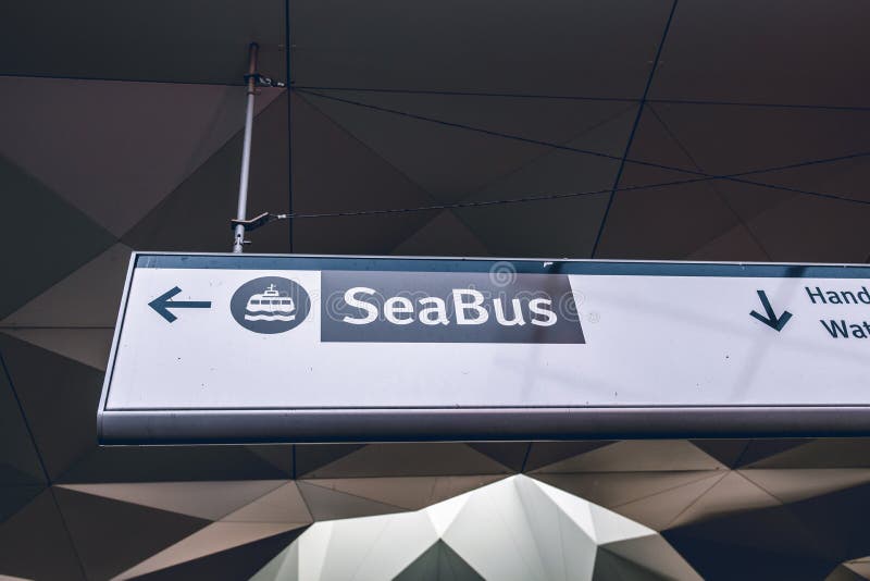A View of Directional Sign Which Points Toward the SeaBus Terminal ...