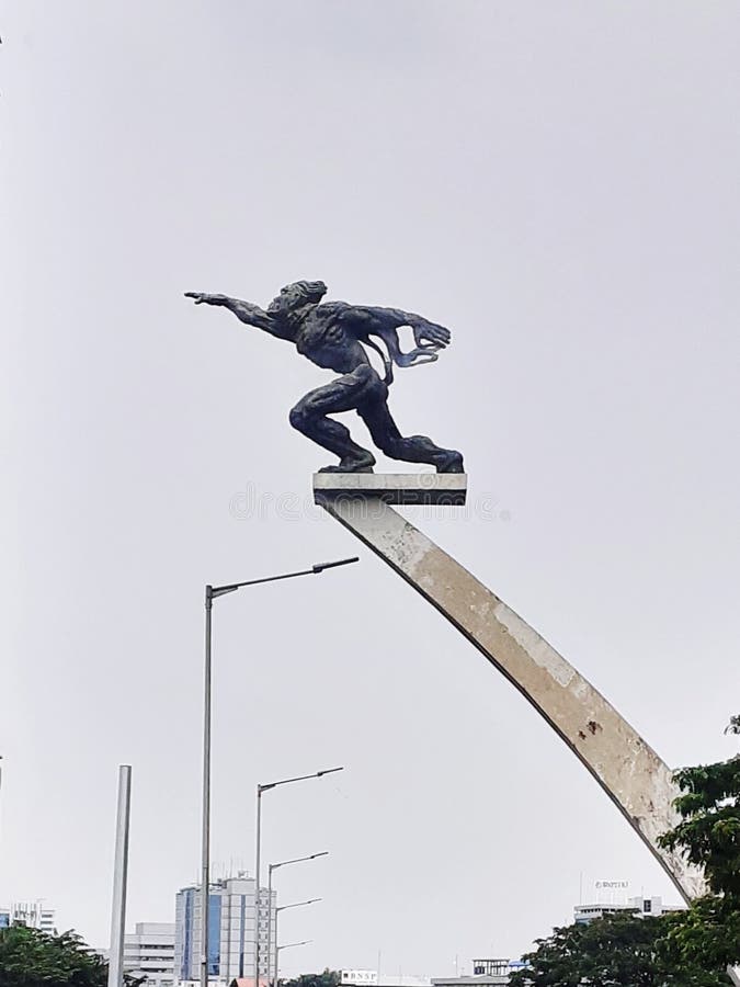 View of Dirgantara Statue from Above Fly Over Pancoran in South Jakarta ...