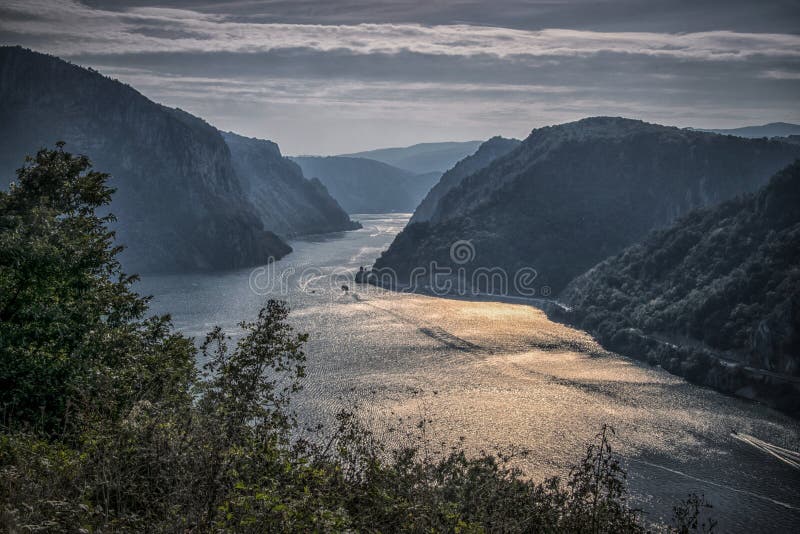 View of Djerdap gorge stock image. Image of mrakonija - 129557351