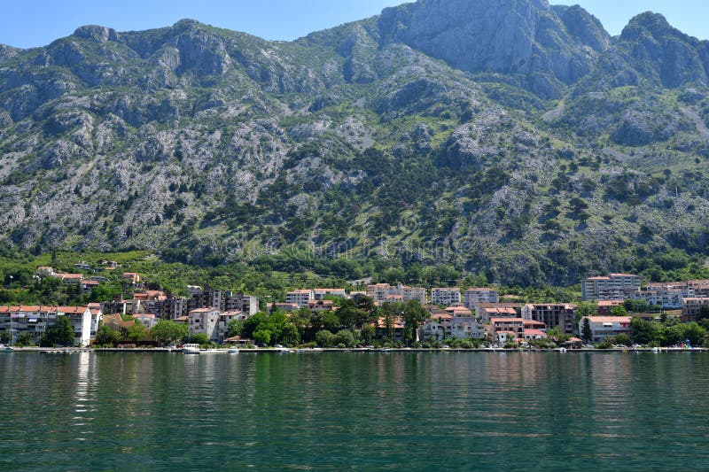 Dobrota, Kotor Bay, Montenegro Stock Image - Image of mountains, rest ...