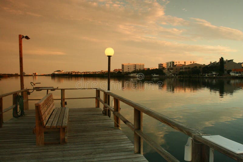View from the Dock stock image. Image of pink, dock, ocean - 6033425