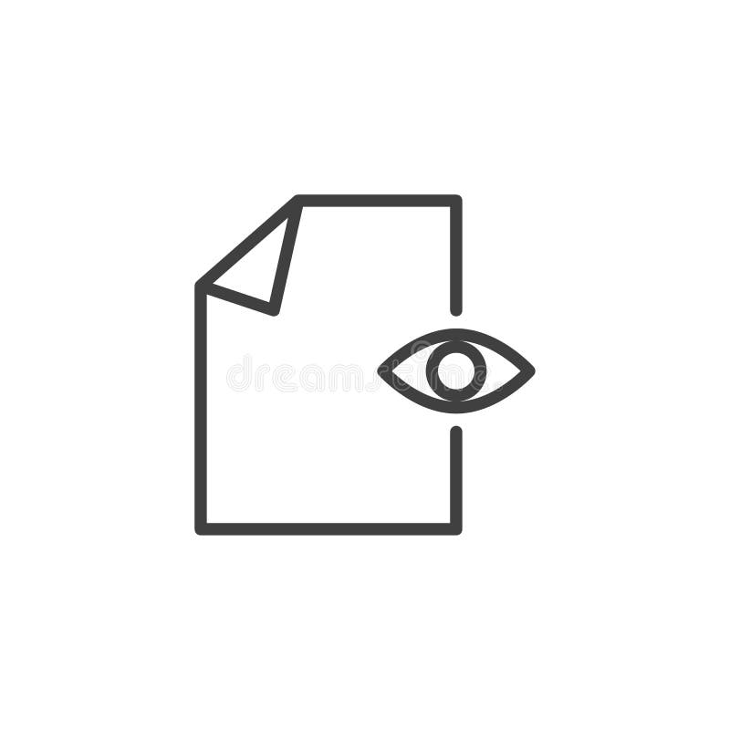 View Document File Line Icon Stock Vector - Illustration of pictogram ...