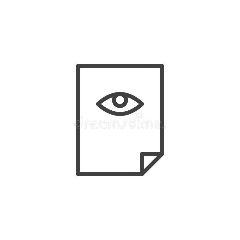 View Document Line Icon. Open File Sign. Stock Vector - Illustration of ...